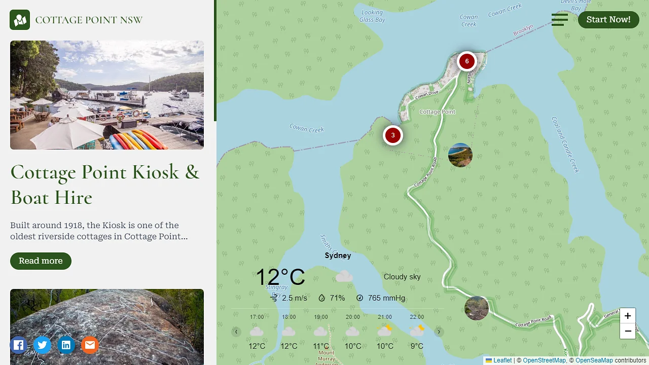 Cottage Point NSW Simple Location-based Website - thelematics.com